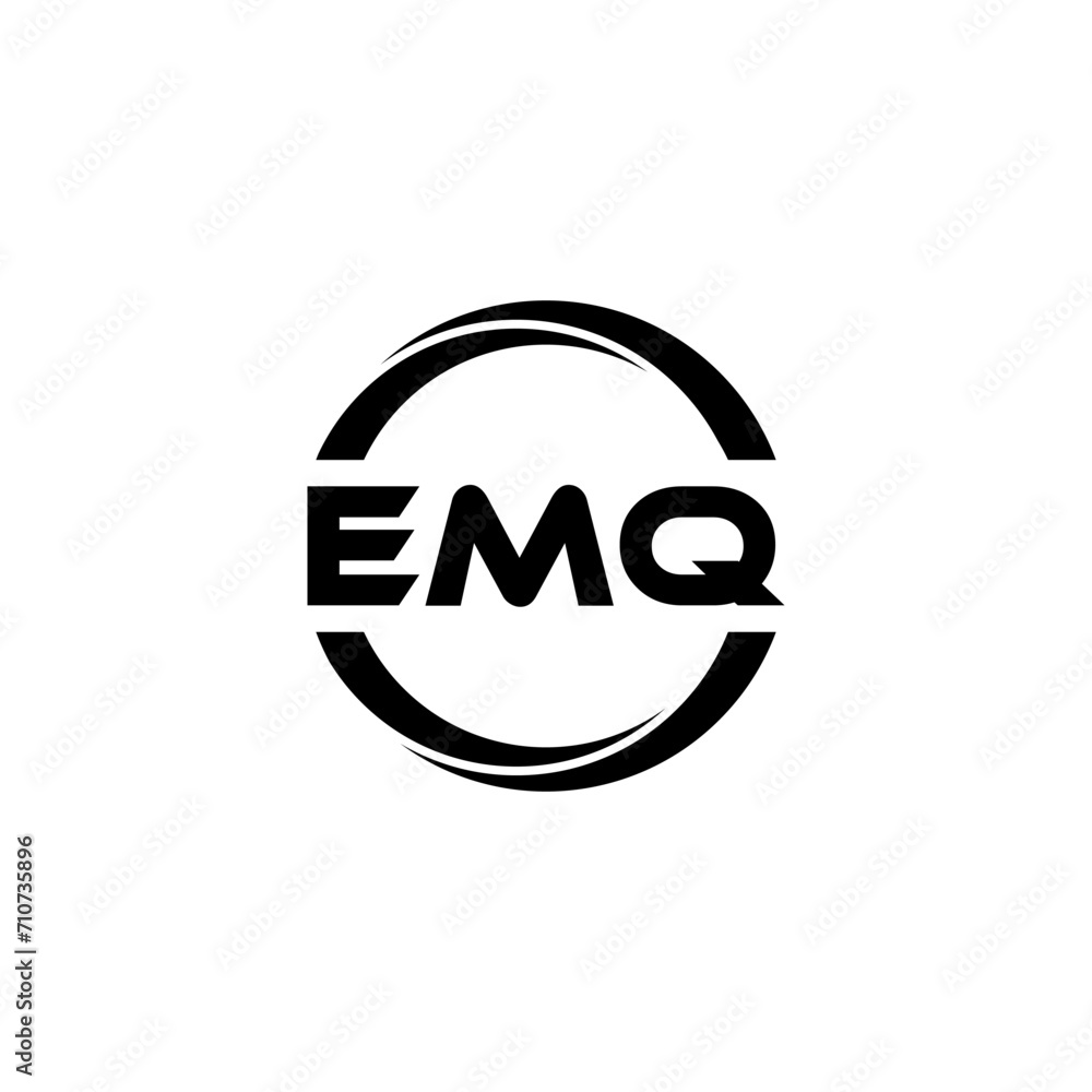EMQ letter logo design with white background in illustrator, cube logo ...