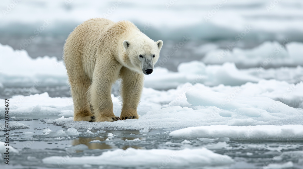 Curious Polar Bear on Ice - Wildlife in the Arctic Stock Photo | Adobe ...