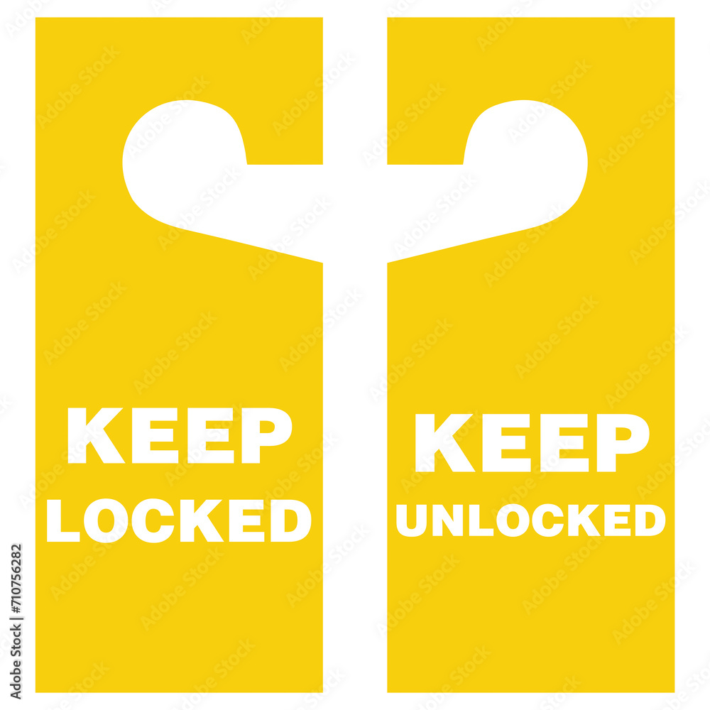 Etiqueta con el mensaje mantener bloqueado o desbloqueado en color ...