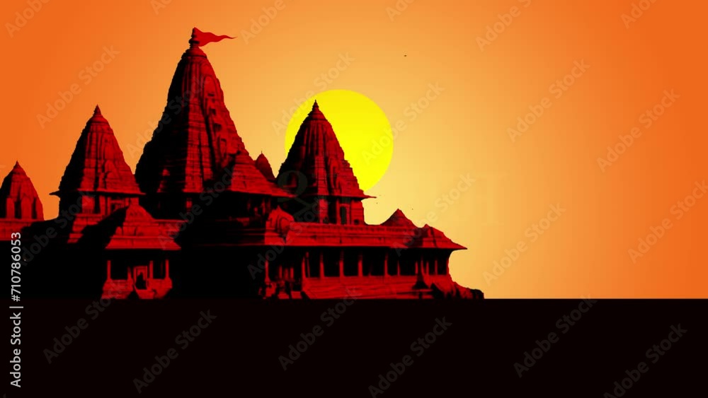 Vidéo Stock Jay Shri Ram! Vector animation of Ram Mandir (temple) in ...