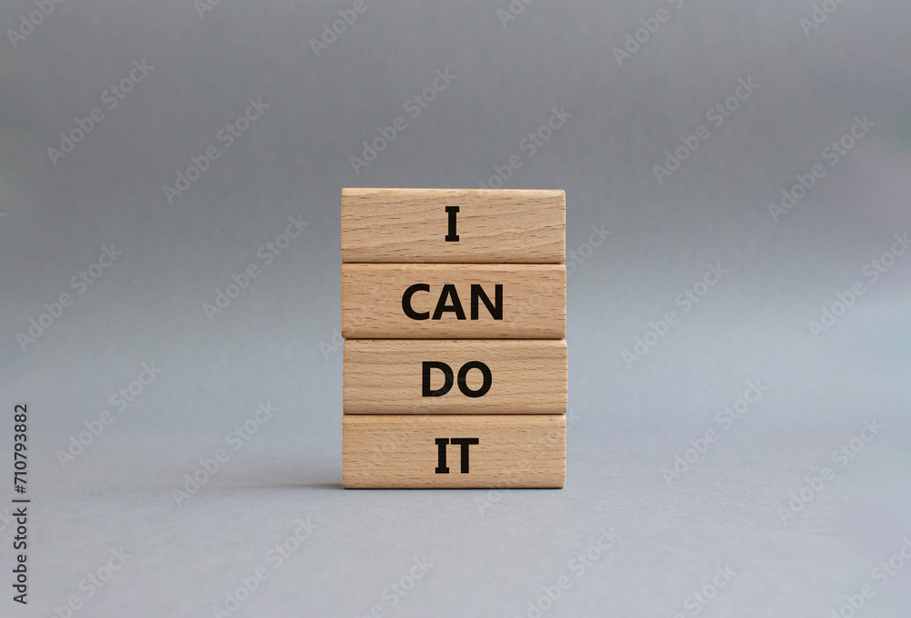 I can do it symbol. Concept words I can do it on wooden blocks ...