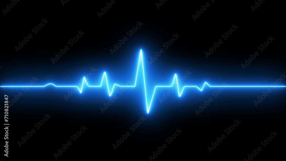 Neon glowing Heartbeat line. glowing Pulse trace. ECG and Cardiac ...