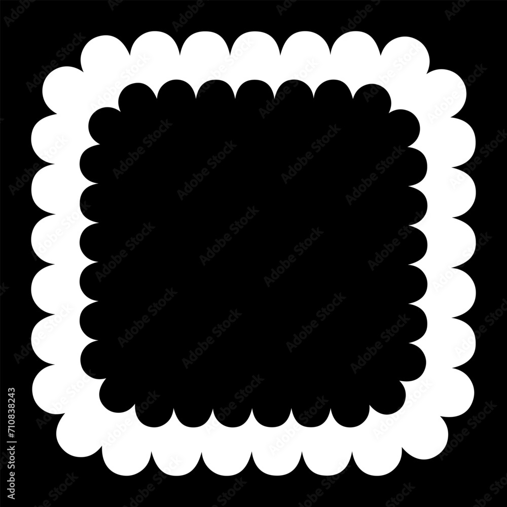 Vecteur Stock Scallop Edge Square Leaf Border Frame design . eps 10 ...