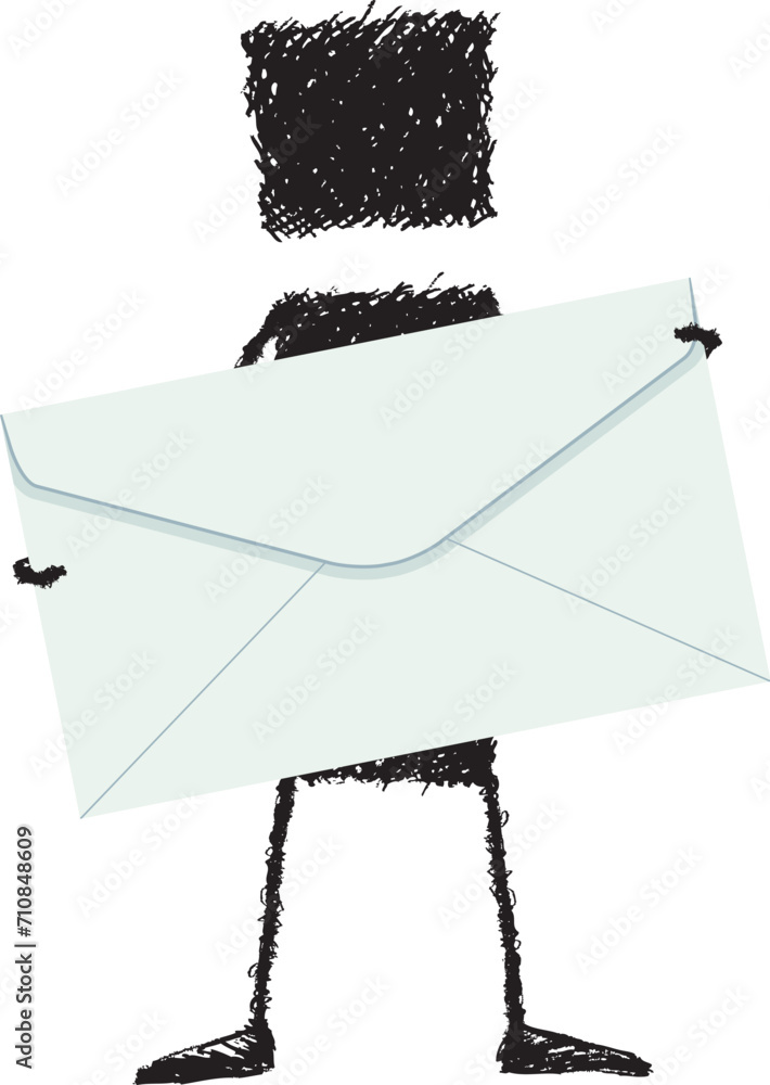 You have a message, stick figure. Illustration of a stick figure ...