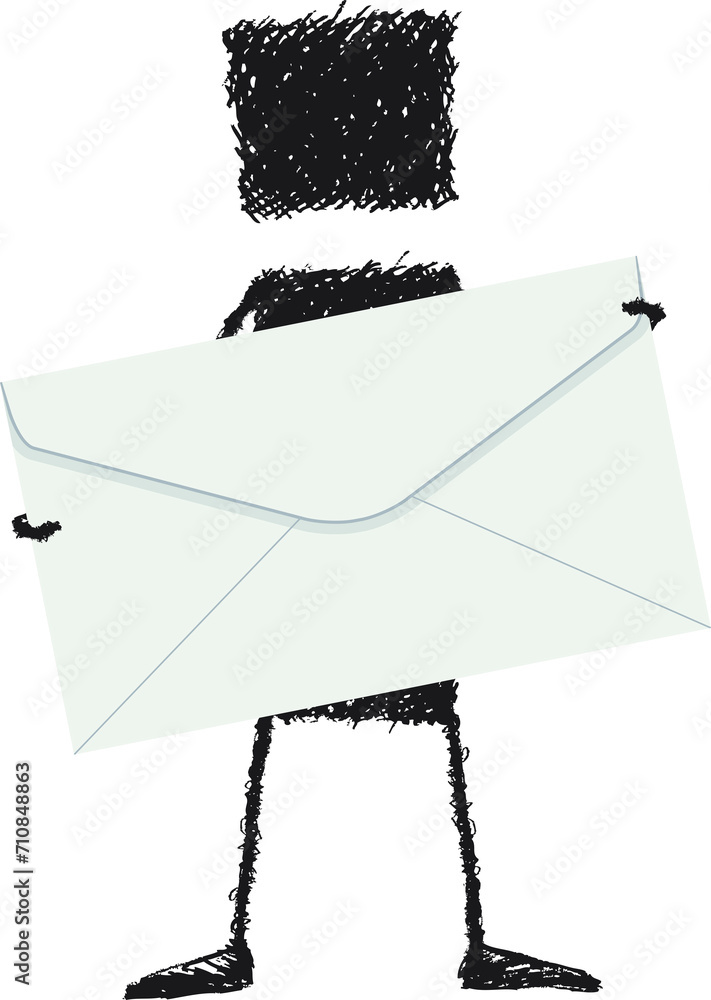 You have a message, stick figure. Illustration of a stick figure ...