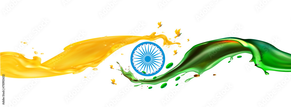 Republic day of India tricolor banner background. Tricolor color flag ...