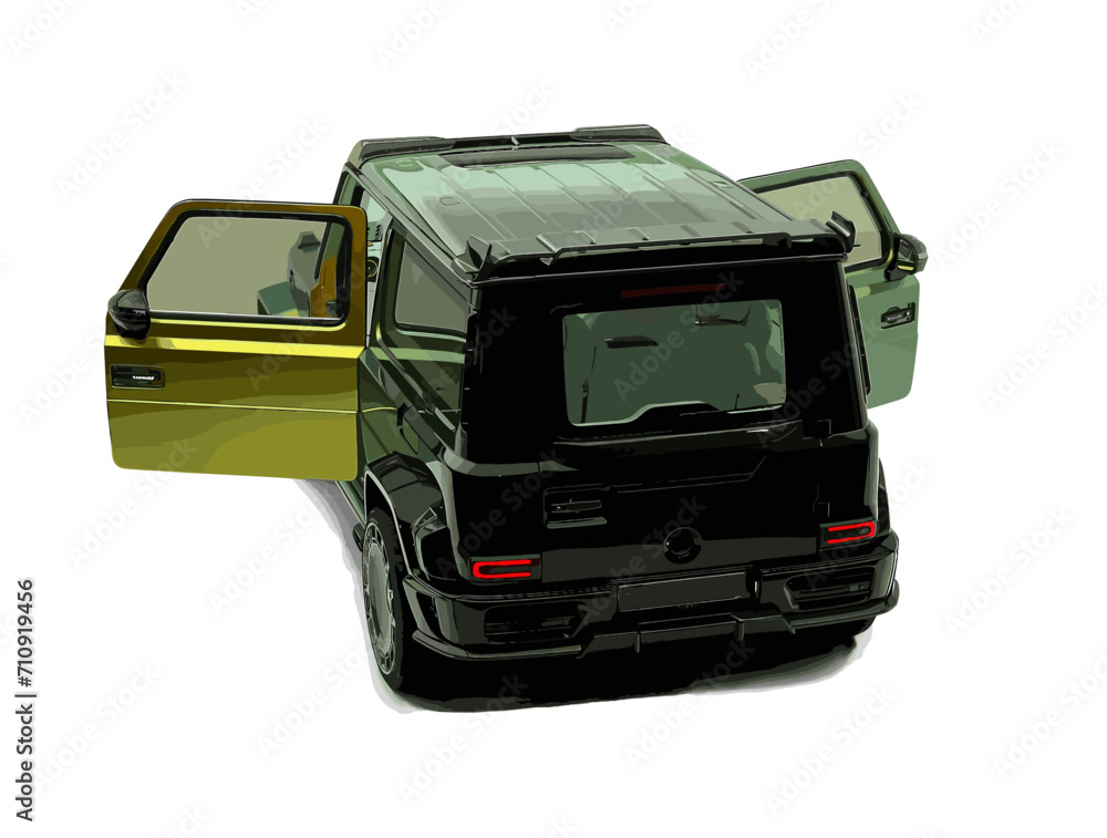 Mercedes G class Mansory car icon. Mansory Gronos modification. SUV ...