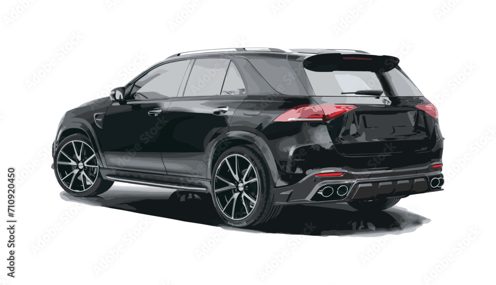 Mercedes GLE SUV car icon. Mercedes GLE black 4x4 car. SUV automobile ...