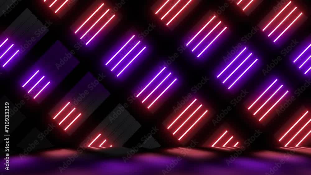 This stock motion graphic video of 4K ColoredAnimated Neon Lights with gentle overlapping curves ...
