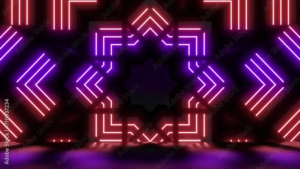 This stock motion graphic video of 4K ColoredAnimated Neon Lights with ...