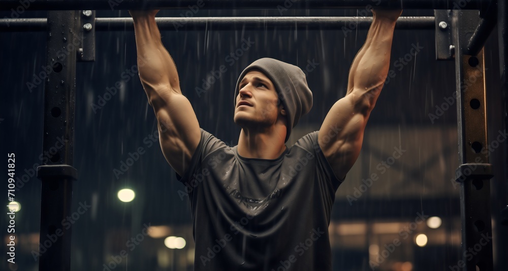 Handsome young man with big muscular and vascular arms, attractive and ...