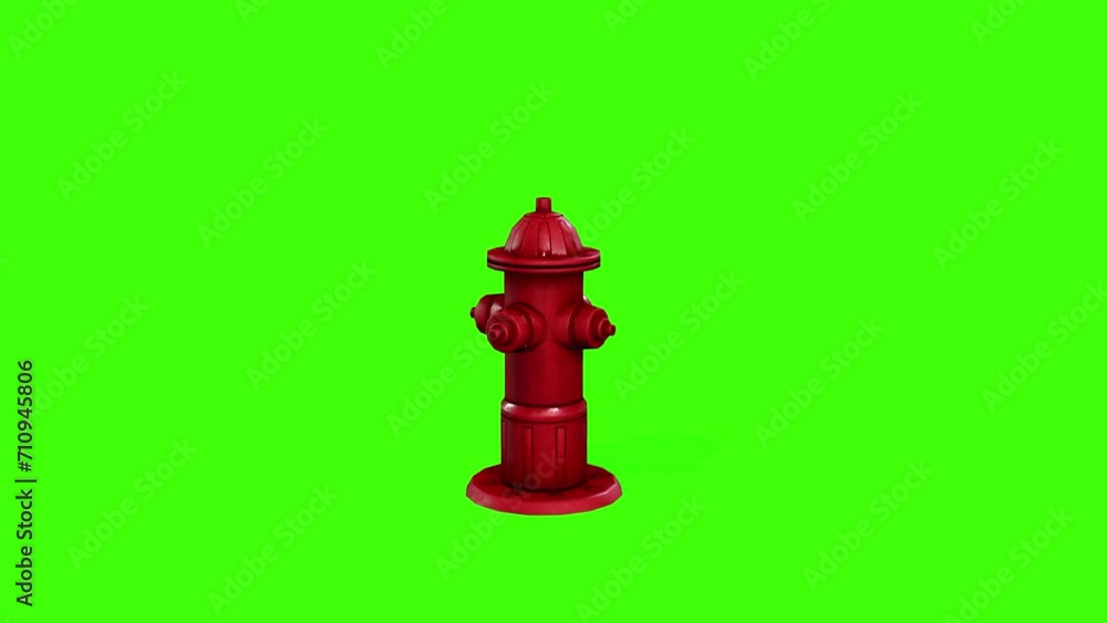 Vidéo Stock 3D Fire hydrant rotating on chroma key, 4k fireplug ...