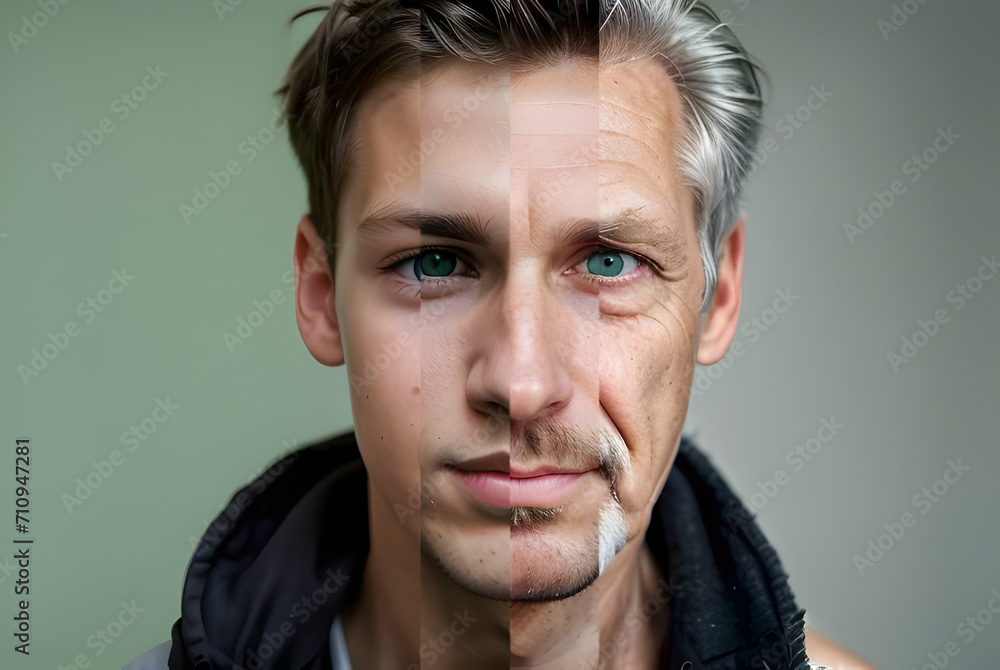 a portrait of a male depicting his life from childhood to old age. it ...