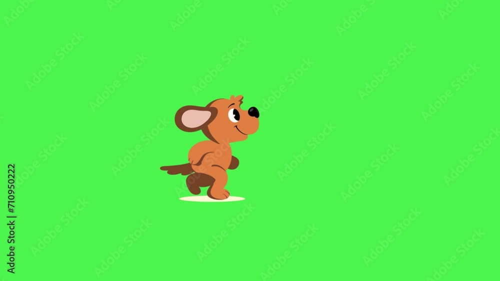 (Green screen animation) 2D cycle of a dog walking. Chroma key ...