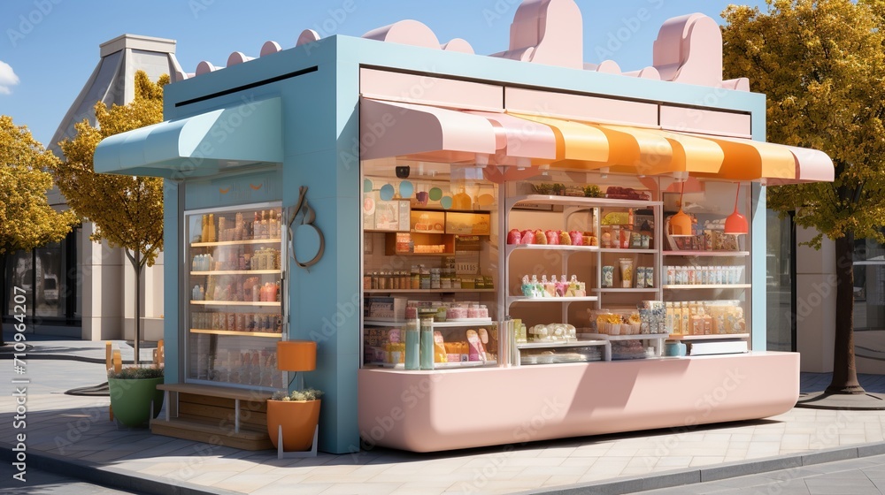 Small business colorful shop exterior storefront ilustración de Stock ...