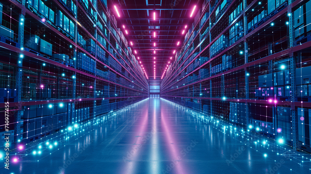 In a department store of the future with electronic matrix AI ...