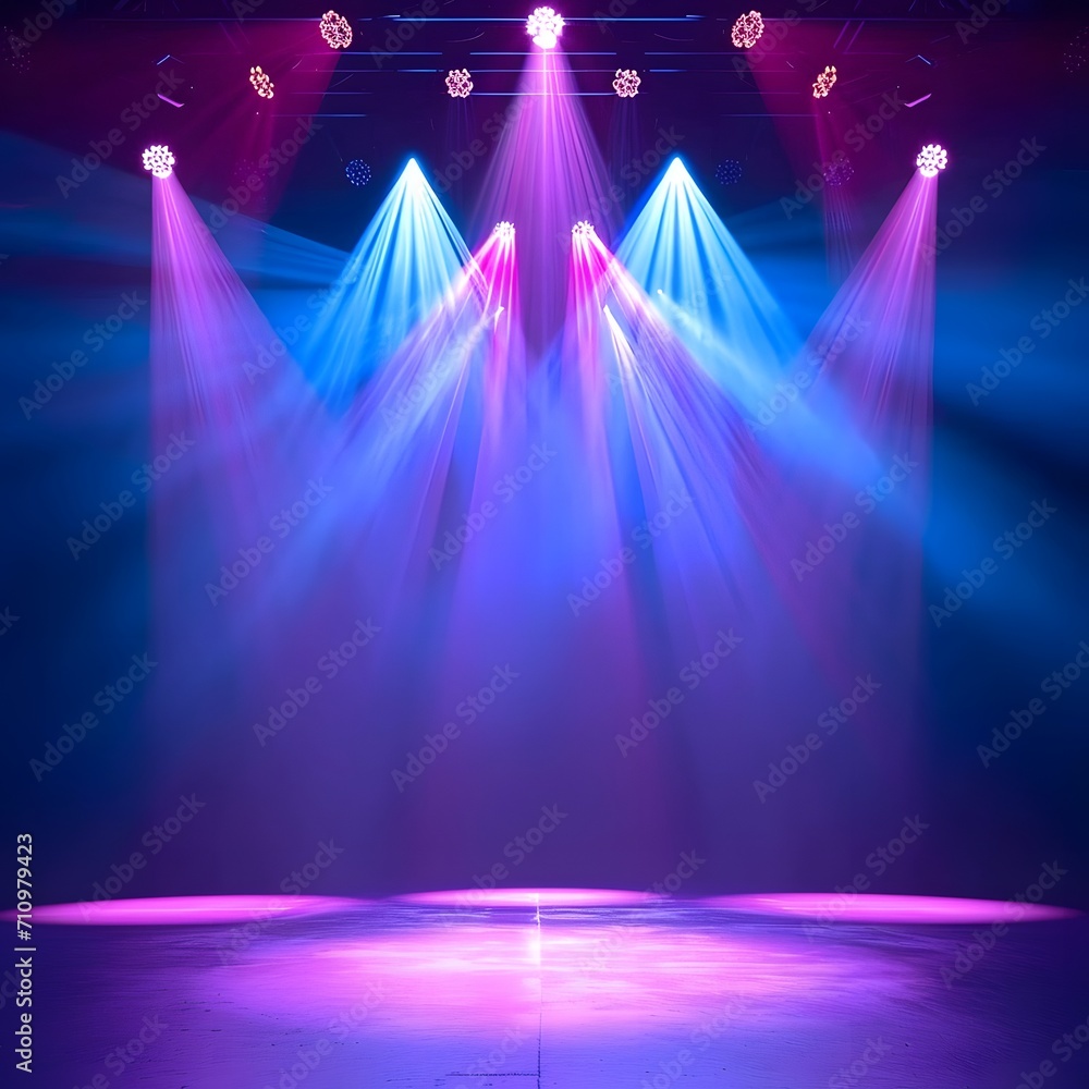 stage spotlight, a stage with spotlights and spotlights on the wall ...