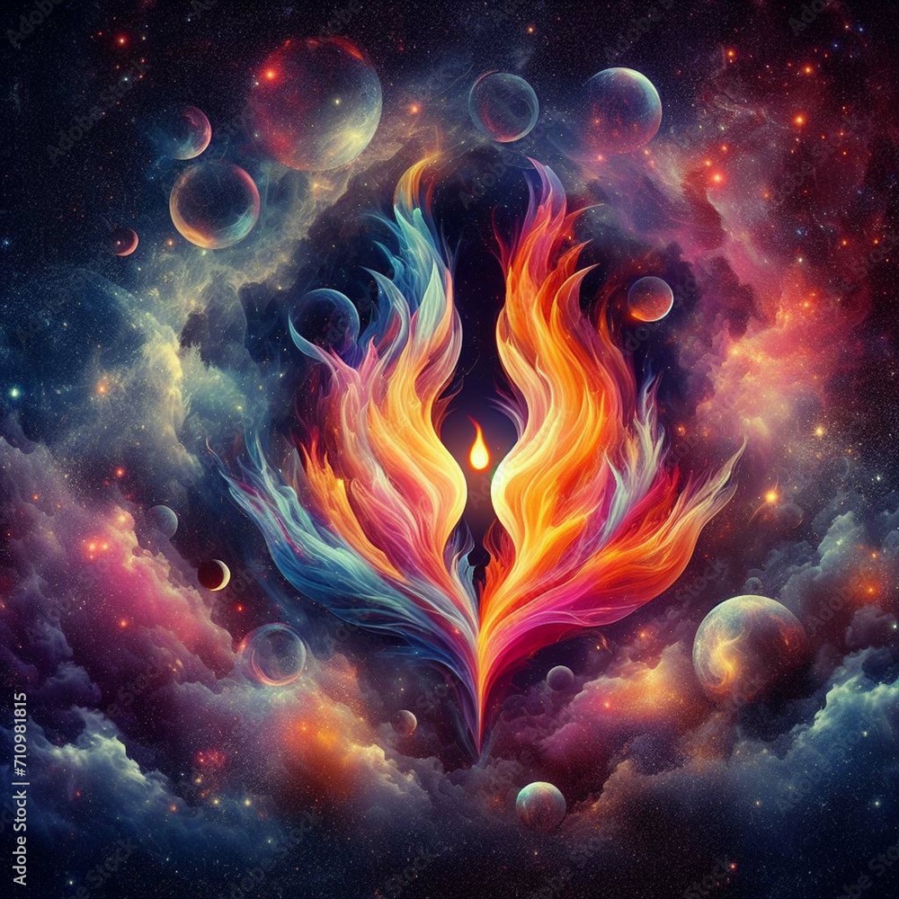 Twin flame couple. Soulmates. The concept of magical, esoteric, tantric ...