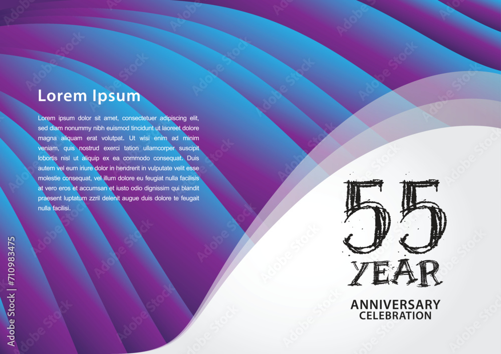 55 year anniversary celebration logotype on purple background for ...