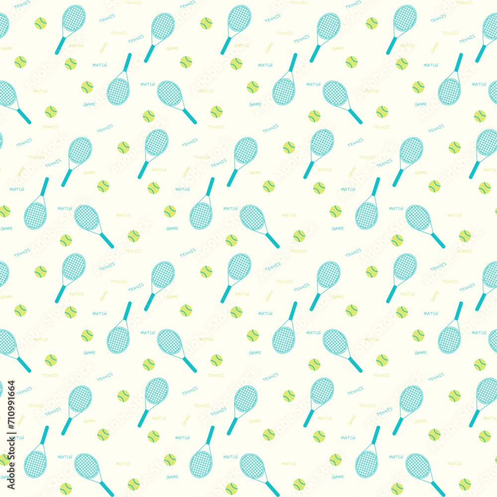 Seamless tennis pattern with tennis ball and tennis racket and ...