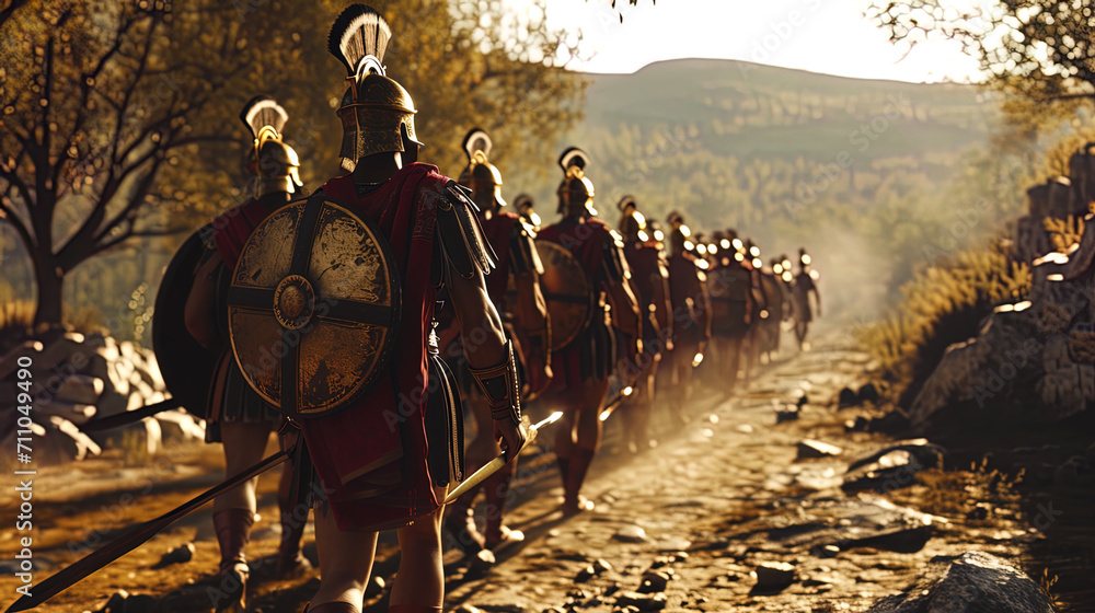 Spartans, dressed in battleready armor, showcase their legendary ...
