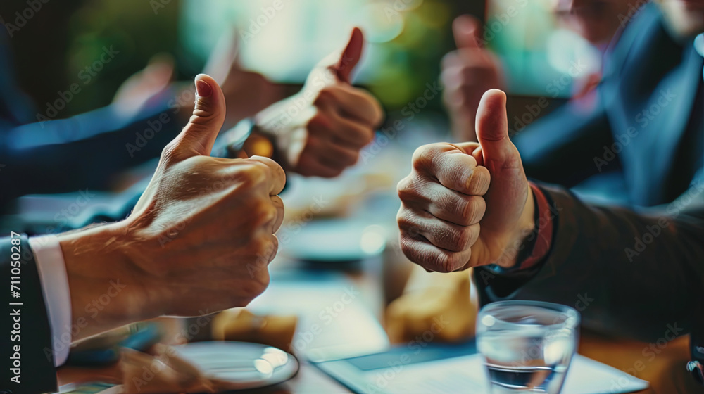 The meeting sees a display of approval and unity as business partners ...