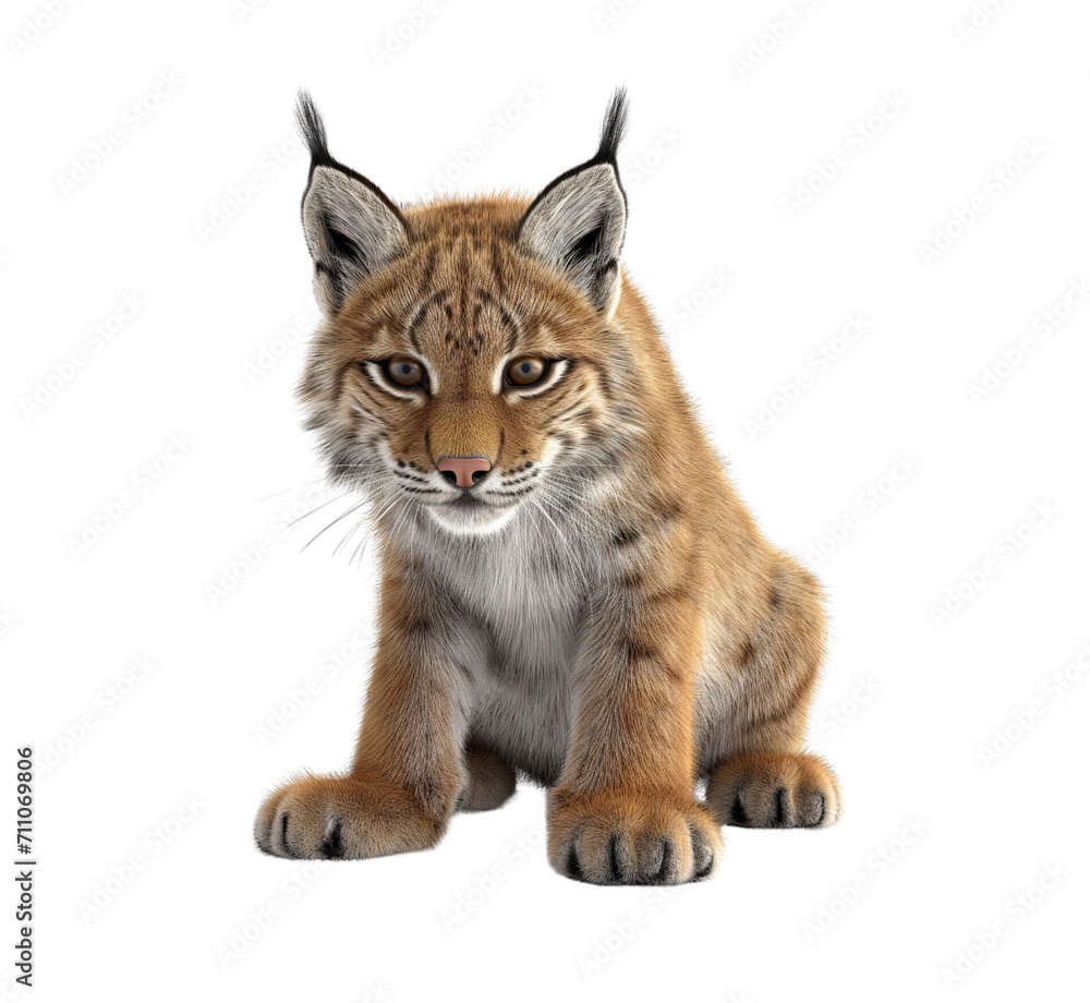 Canadian Lynx Kitten: 3D Wildlife Delight - PNG Clipart Decal Sticker ...