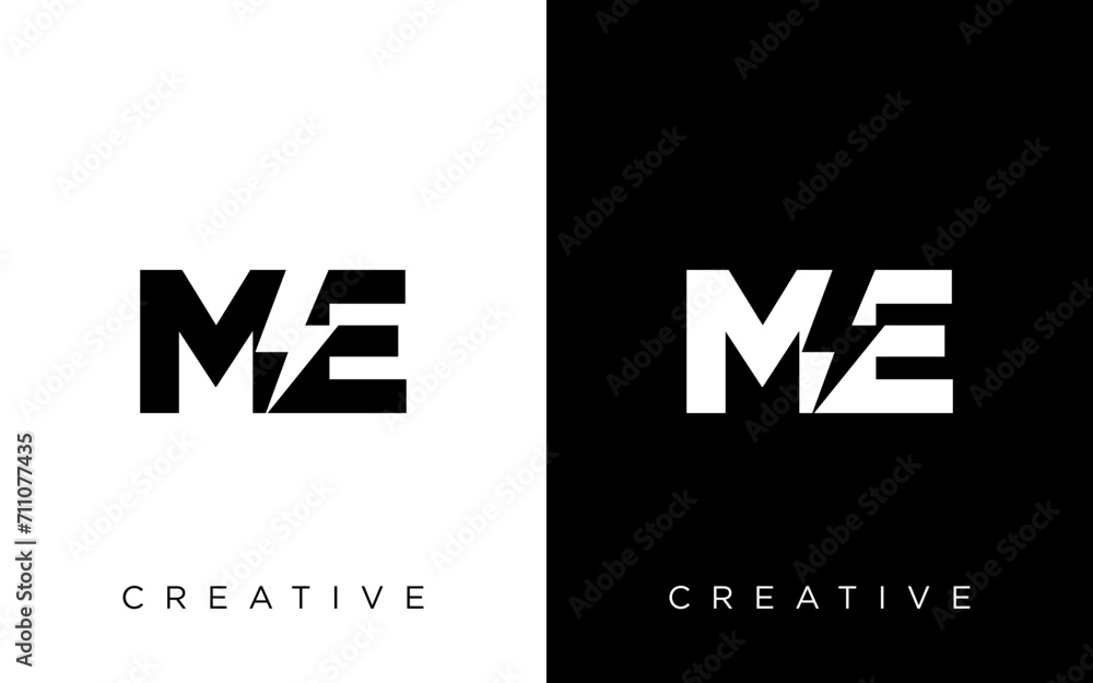 Letter ME logo combined with lightning icon shape Stock Vector | Adobe ...