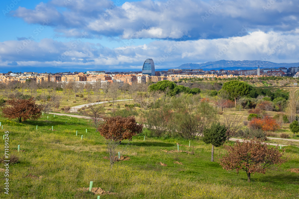 Landscape of Public Felipe VI Park or Valdebebas Forest Park - Madrid’s ...