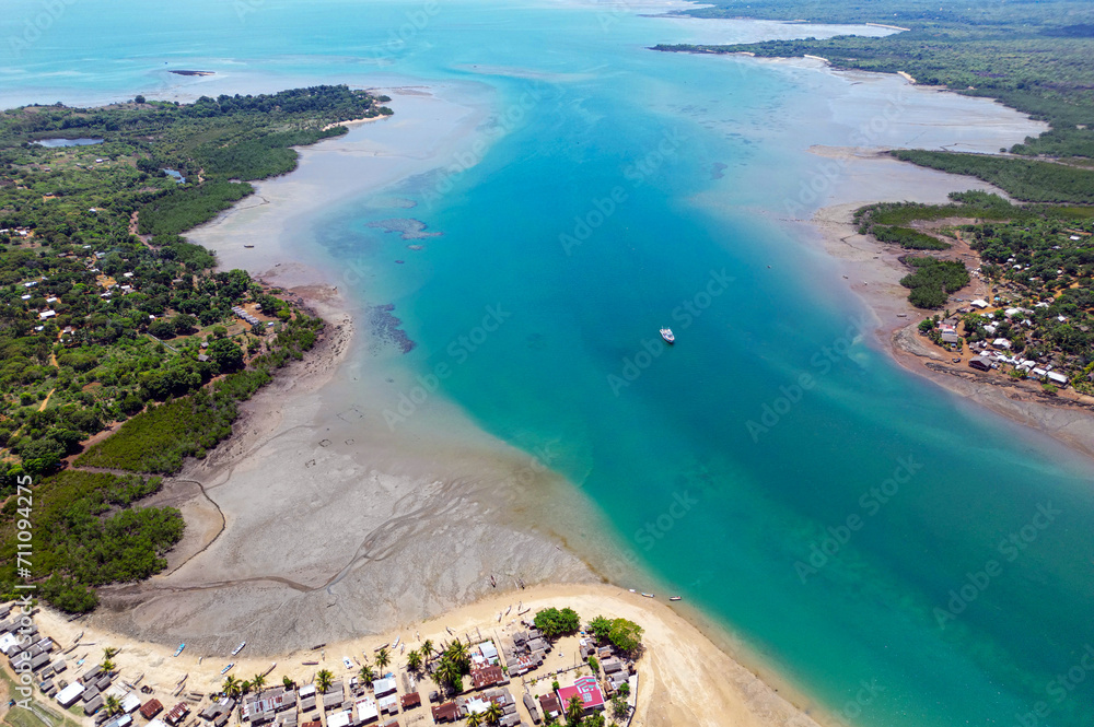Aerial view of Nosy Faly island,The holy island,near Nosy be Madagascar ...