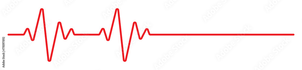 Red heartbeat line icon. Pulse trace, ECG or EKG Cardio graph symbol ...