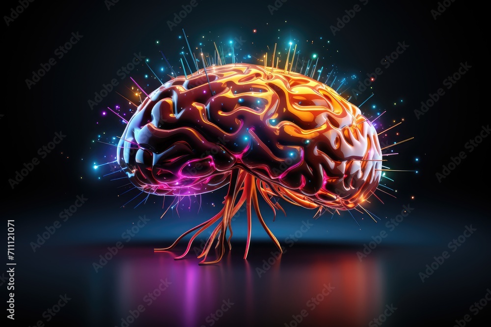 Colorful vivid motley human Brain anatomy cerebral structures cerebrum ...