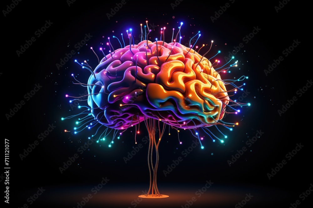Colorful vivid motley human Brain anatomy cerebral structures cerebrum ...