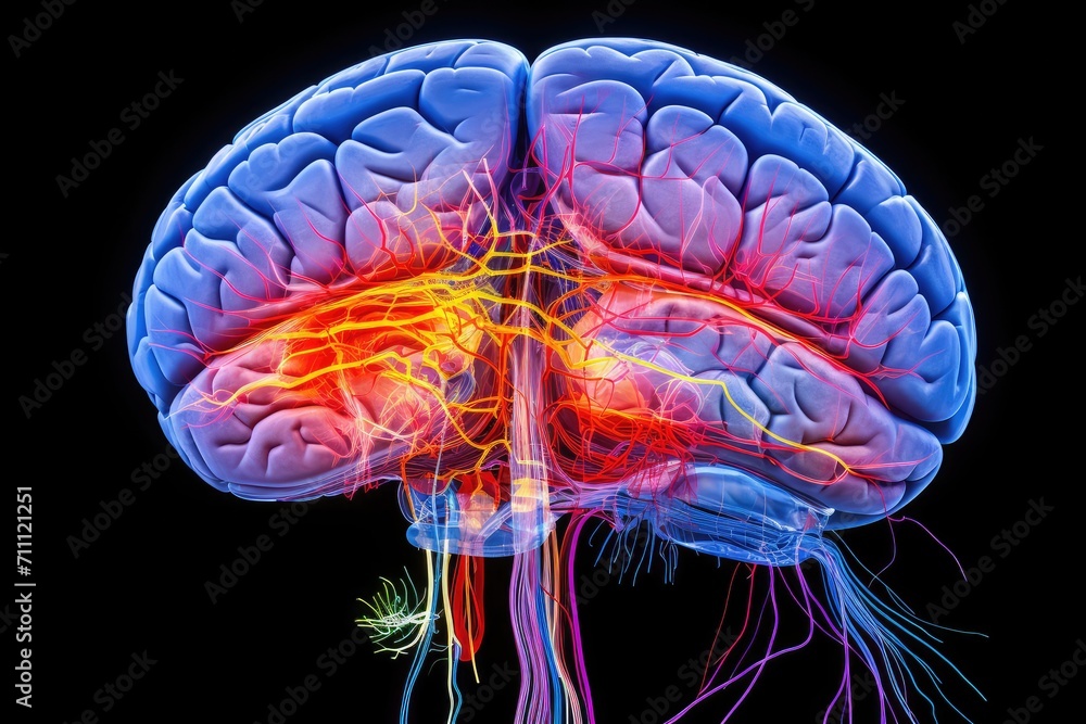 Colorful vivid motley human Brain anatomy cerebral structures cerebrum ...