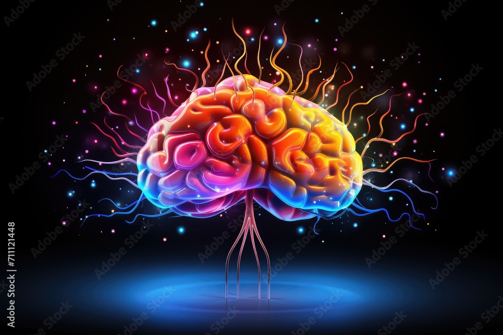 Colorful vivid motley human Brain anatomy cerebral structures cerebrum ...