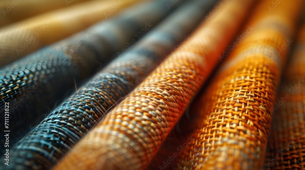 The symphony of individual threads in fabric, background image, AI ...