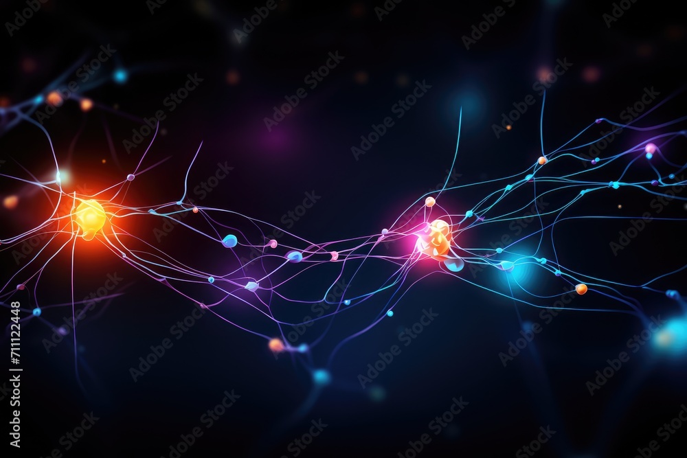 Neural processes, brain synapses neurotransmitters. Excitatory ...