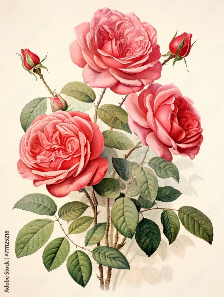 Antique Rose Garden Prints: Captivating Field Paintings of Timeless ...