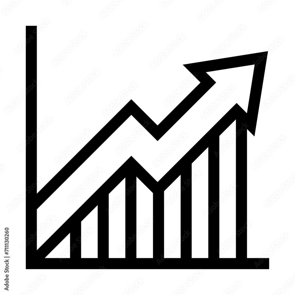 Icono de progreso. Negocio, crecimiento continuo, gráfico de ...