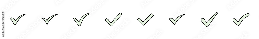 Check mark set. Check mark icon. Tick mark symbol vector Stock Vector ...