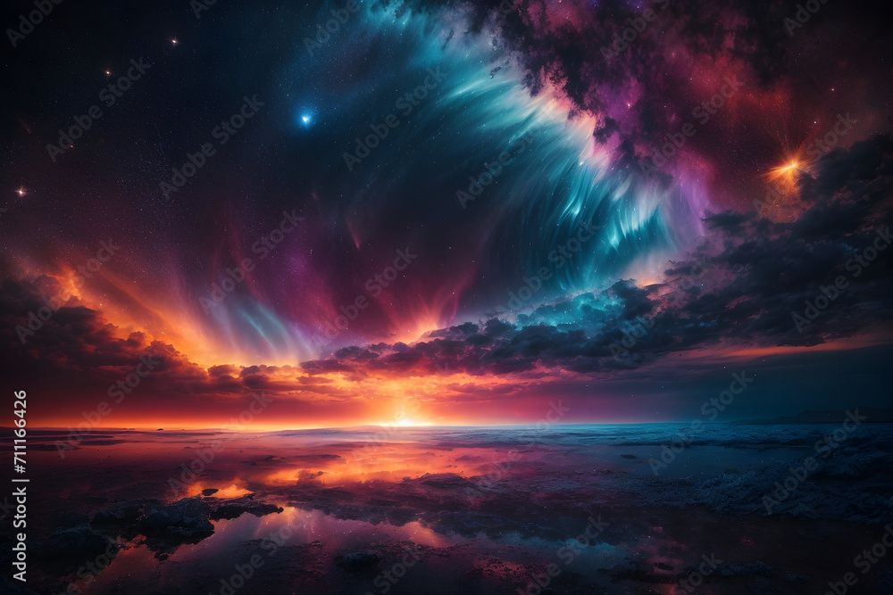 Amazing Multi Color Sky at Sunset Background or Wallpaper Generatve AI ...