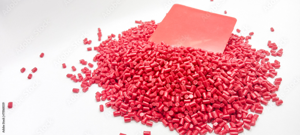Polymer masterbatch granules isolated on a white background for ...