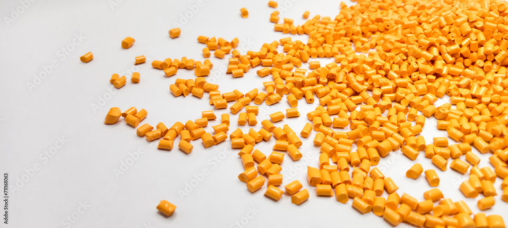Polymer masterbatch granules isolated on a white background for ...