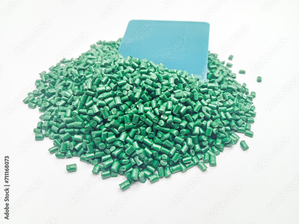 Polymer masterbatch granules isolated on a white background for ...