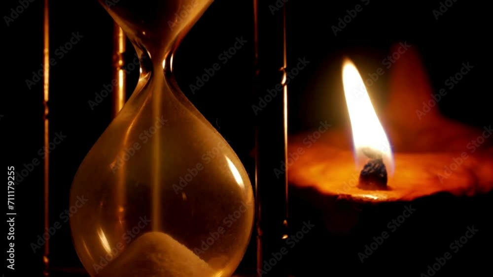 Antique vintage hourglass with black background. Wooden retro Hourglass ...