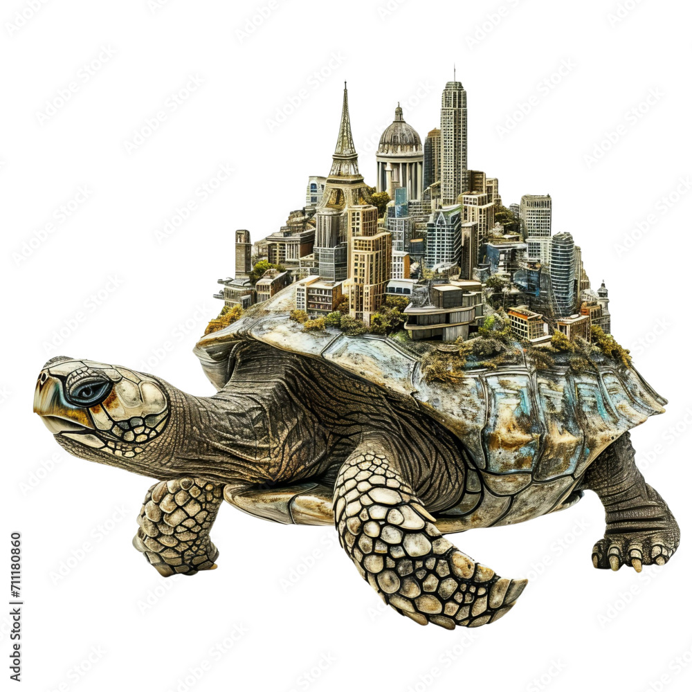 Turtle Carrying a City on Its Back - Amazing Collaboration of Nature ...