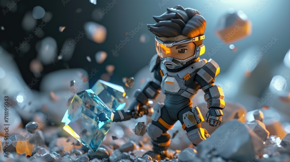 Cartoon digital avatars of Diamond Defender With the ability to create ...