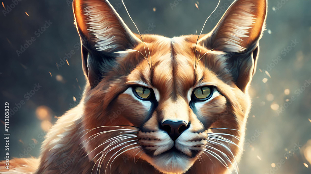 A painting of a caracal with blue eyes, Free photo purebred abyssinian ...
