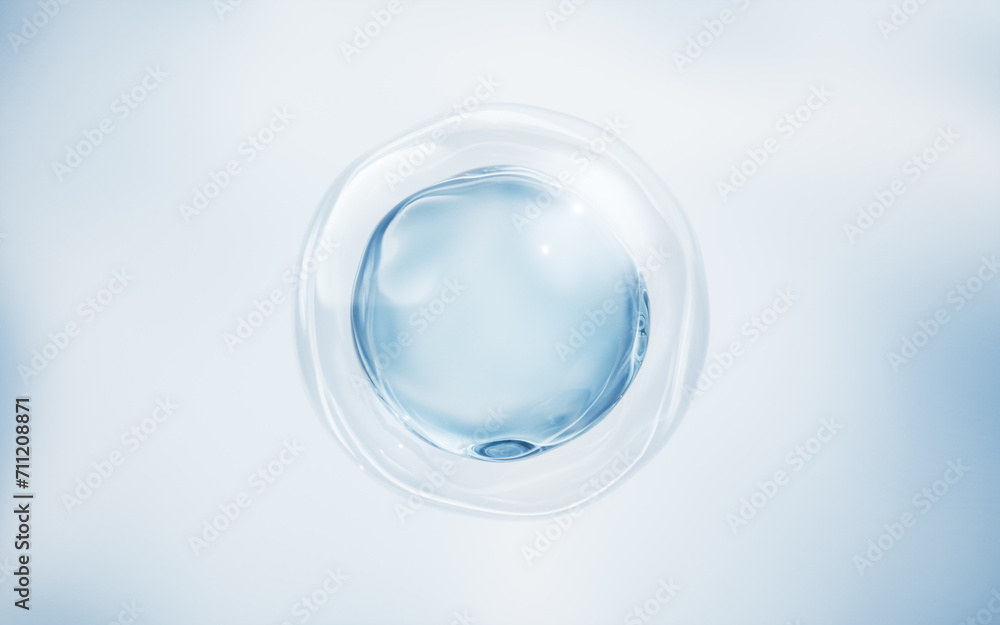 Transparent blue liquid bubble, 3d rendering. Stock Illustration ...