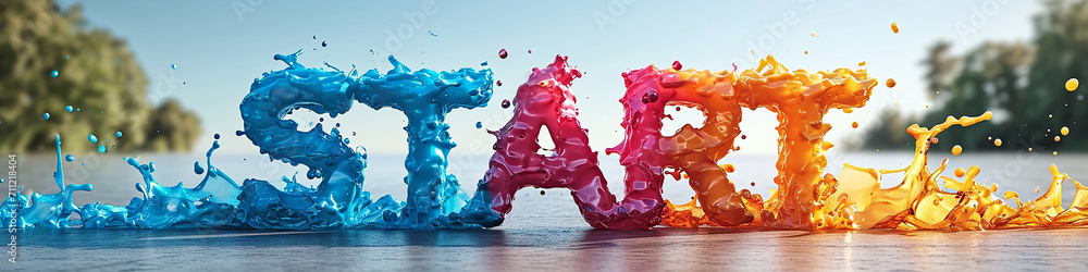 AI art Colorful background with "START" written on it 「START」と書かれた背景 ...